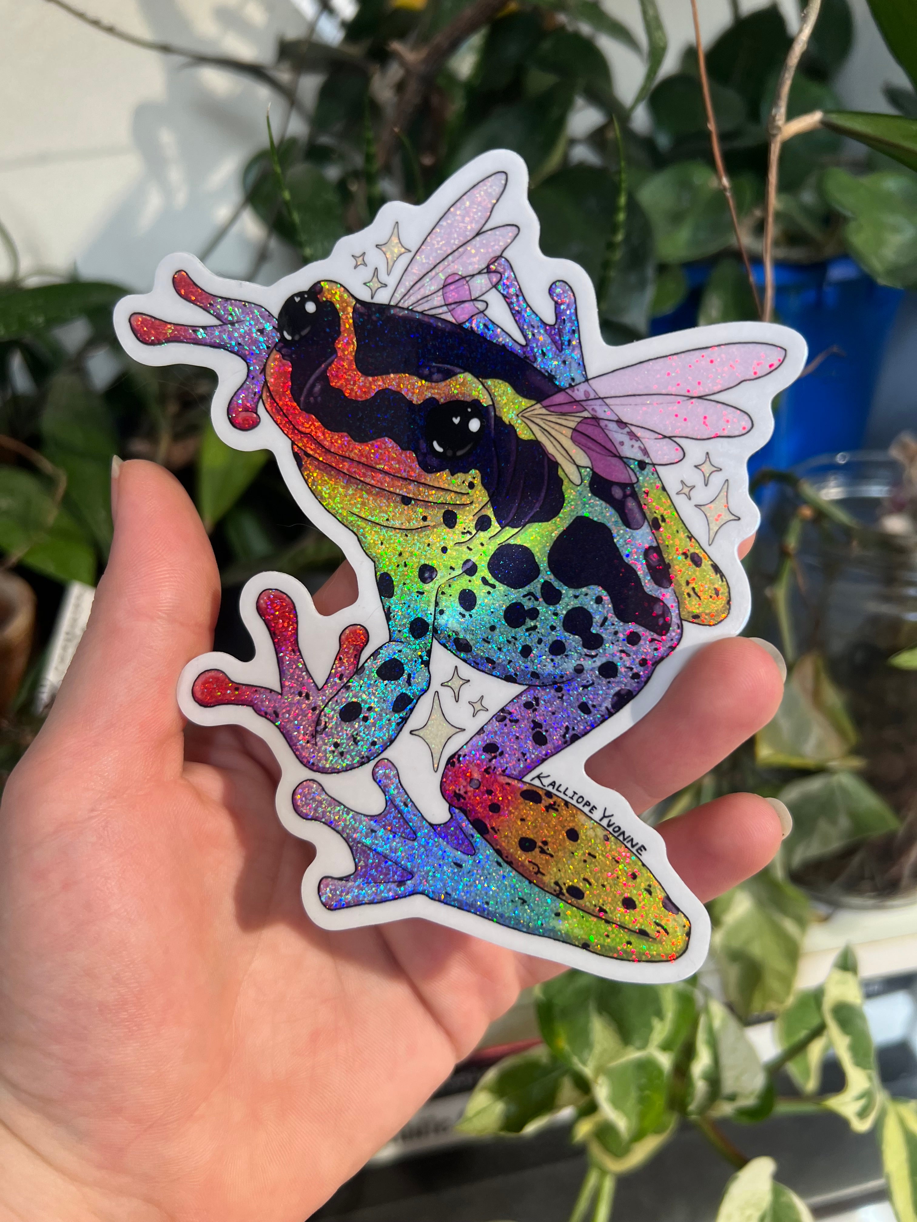 "Rainbow Dart Fairy" Sparkling Vinyl Sticker – Kalliope Yvonne Ceramics