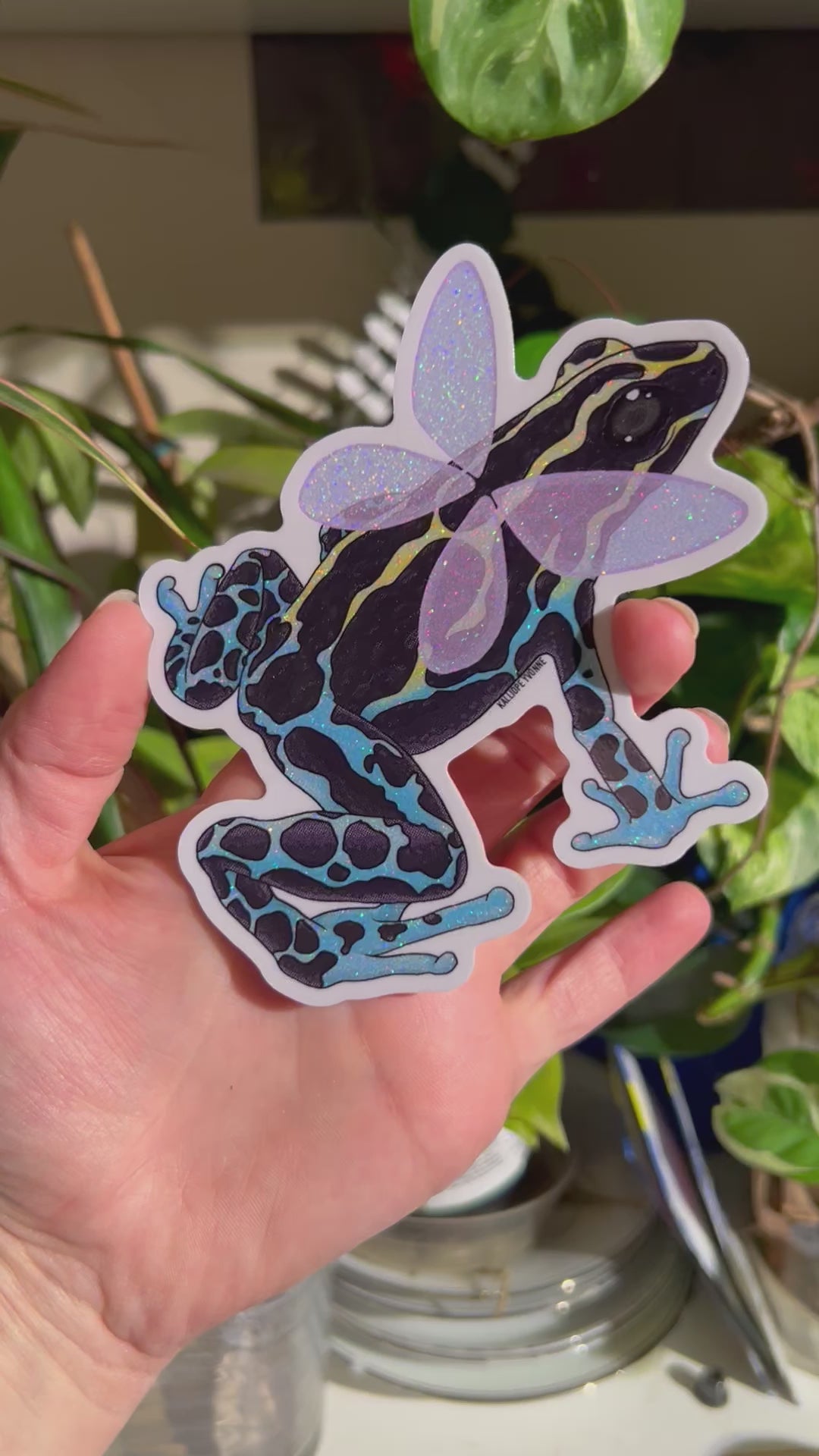 “Poison Dart Fairy” Sparkling Vinyl Sticker – Kalliope Yvonne Ceramics